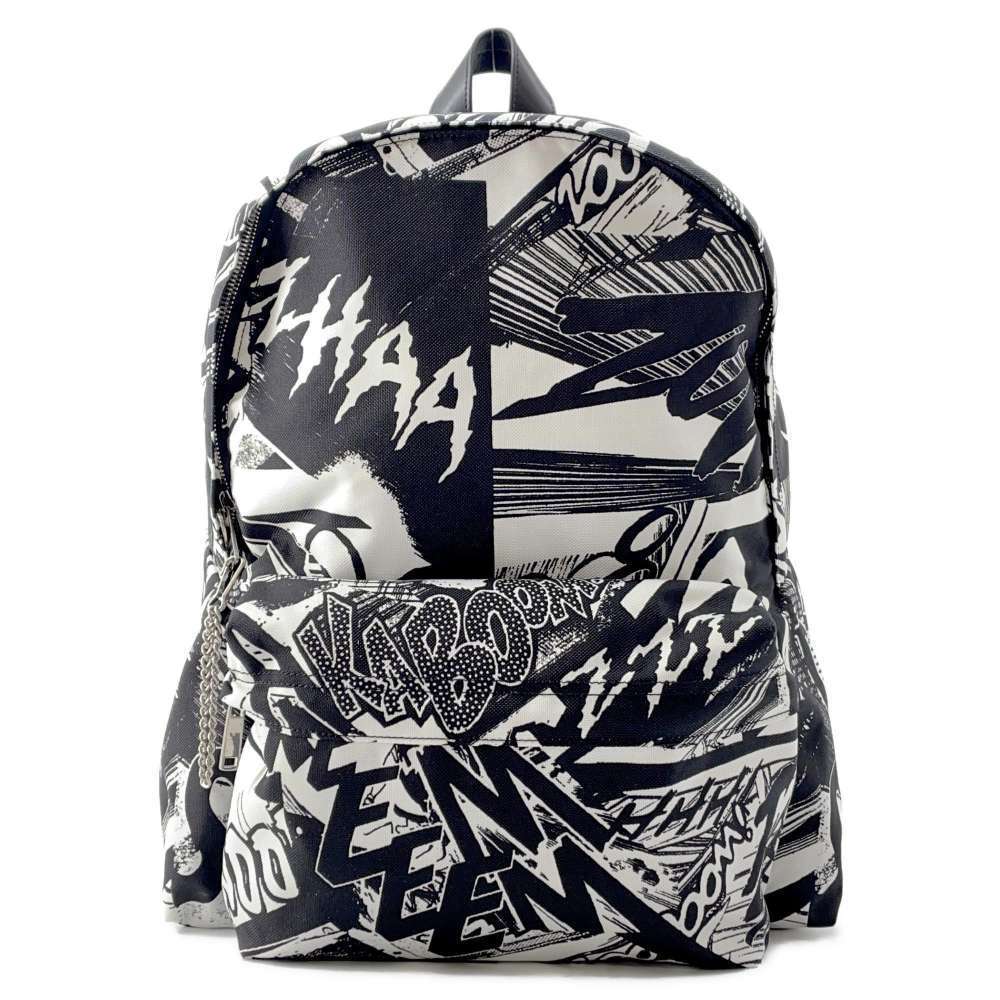 Celine Christian Marclay Canvas Backpack White Black - Gem
